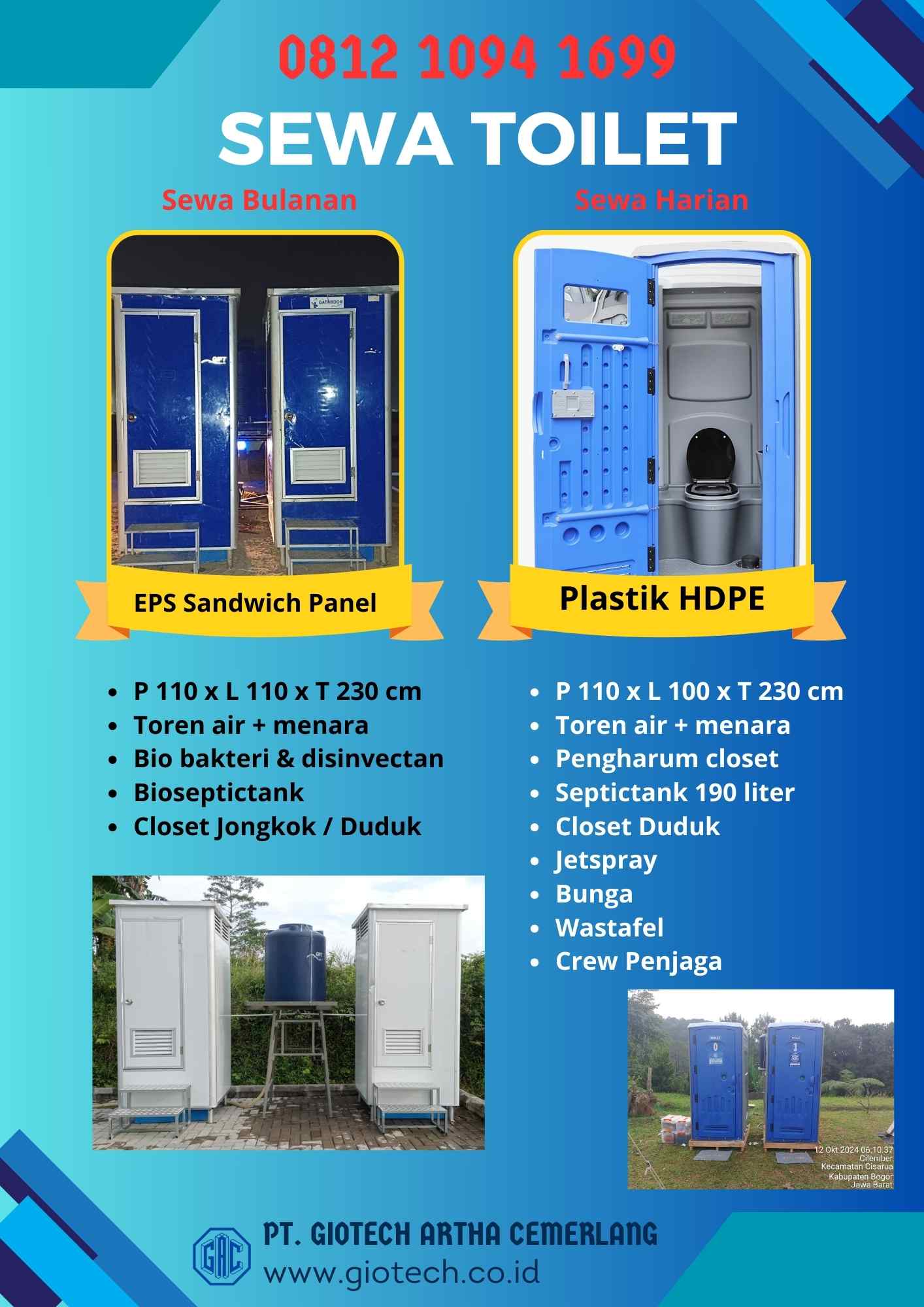Sewa Toilet Portable Terpercaya untuk Acara & Proyek - Giotech Arta ...