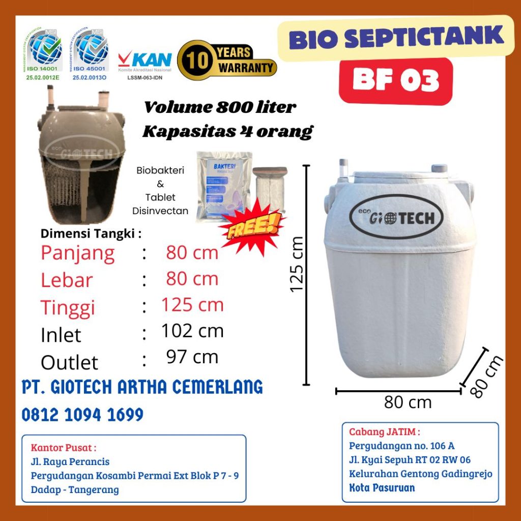 Septic Tank Bio Terbaik dan Termurah - Giotech Arta Cemerlang